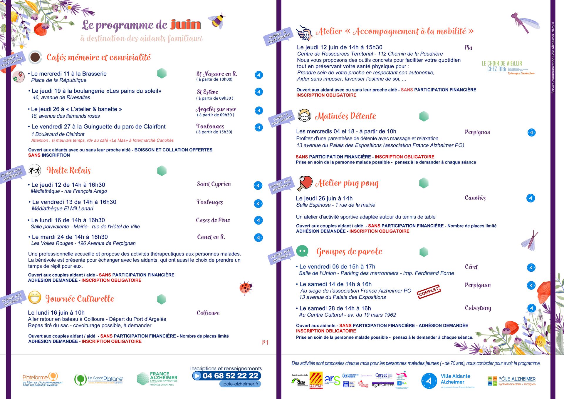 POLE ALZHEIMER des P.O - Programme de Juin 2025 à destination des aidants familiaux | DAC des ...